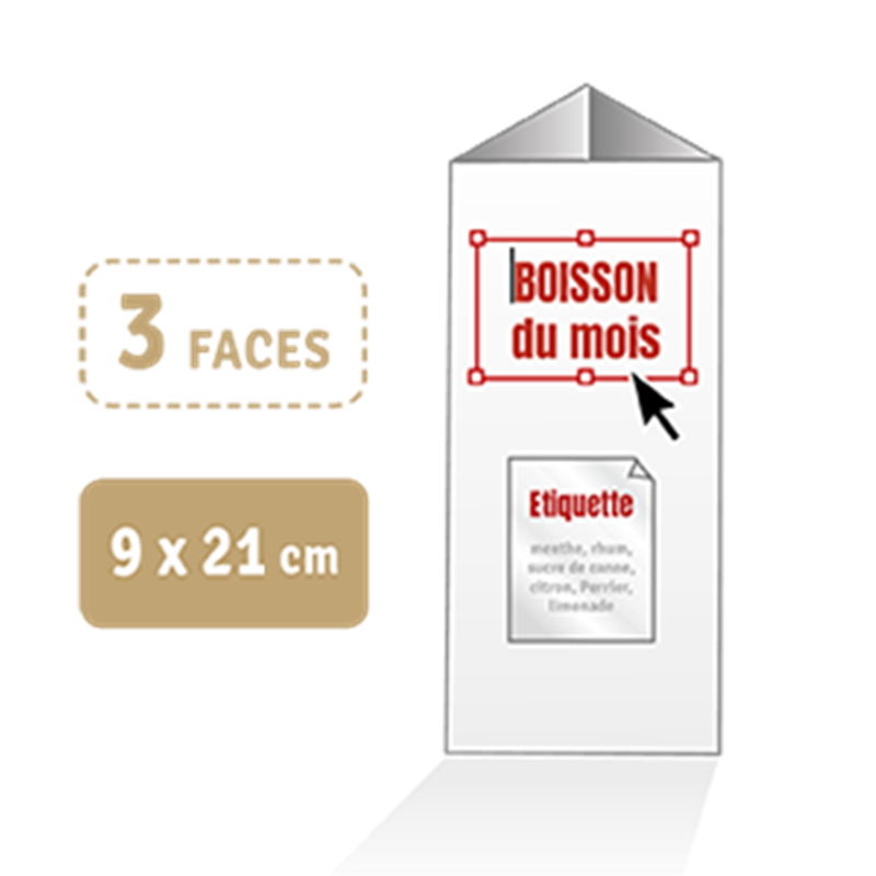 PLV de table pour restaurant