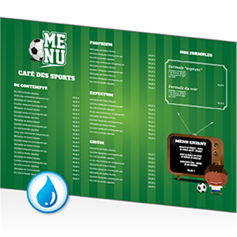 Menu pour café des sports, spéciale soirée ou passionnés de football